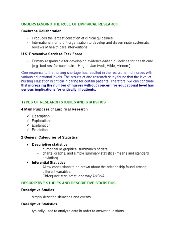 Cochrane Collaboration: Understanding The Role of Empirical Research ...