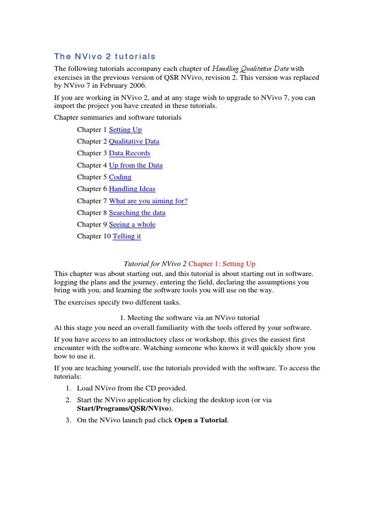 NVivo 2 Tutorials | PDF | Qualitative Research | Computer File