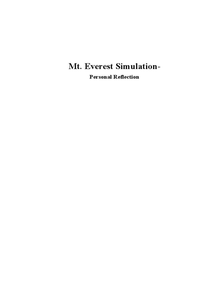 Everest Simulation Team Dynamics Analysis | PDF | Mount Everest ...