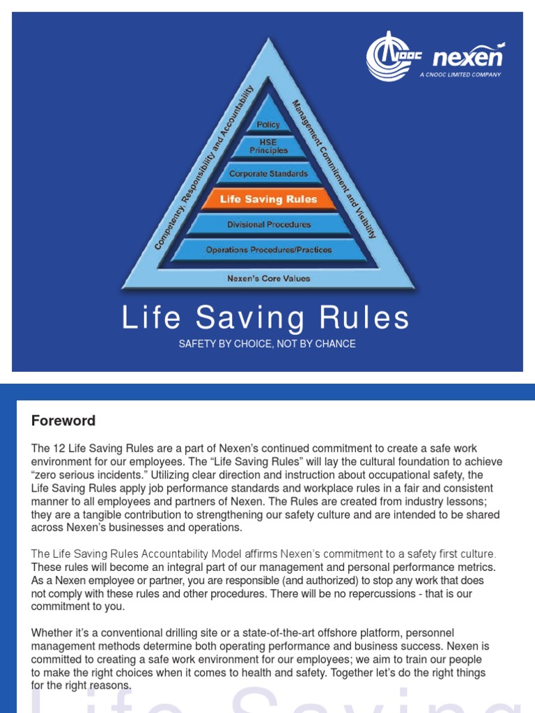 Life Saving Rules: Safety by Choice, Not by Chance | PDF | Occupational ...