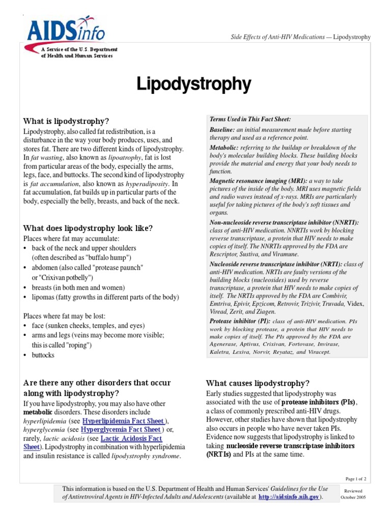 What Is Lipodystrophy? | PDF | Management Of Hiv/Aids | Magnetic ...