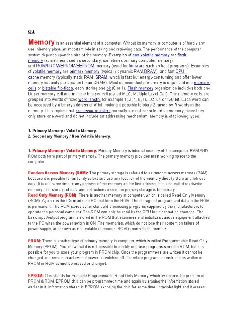 Cs 2 Assignment 2 | PDF | Read Only Memory | Computer Data Storage