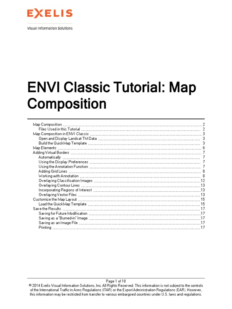 ENVI Classic Tutorial: Map Composition | PDF | Exports | Map