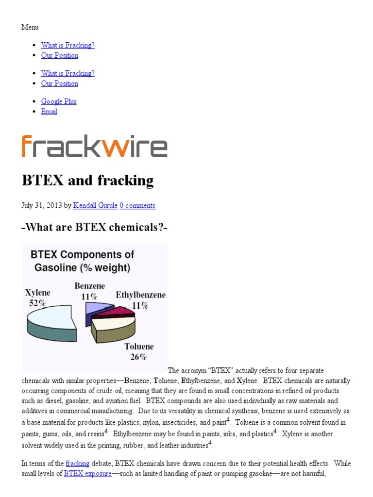 BTEX and Fracking | PDF | Hydraulic Fracturing | Volatile Organic Compound