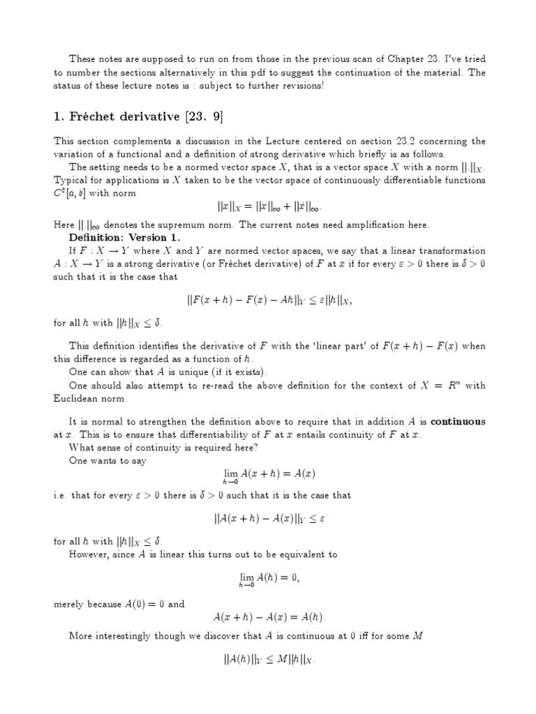 Derivada de Fréchet | PDF | Derivative | Optimal Control