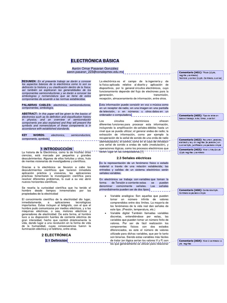 Ejemplo Formato IEEE | Electrónica | Ingenieria Eléctrica