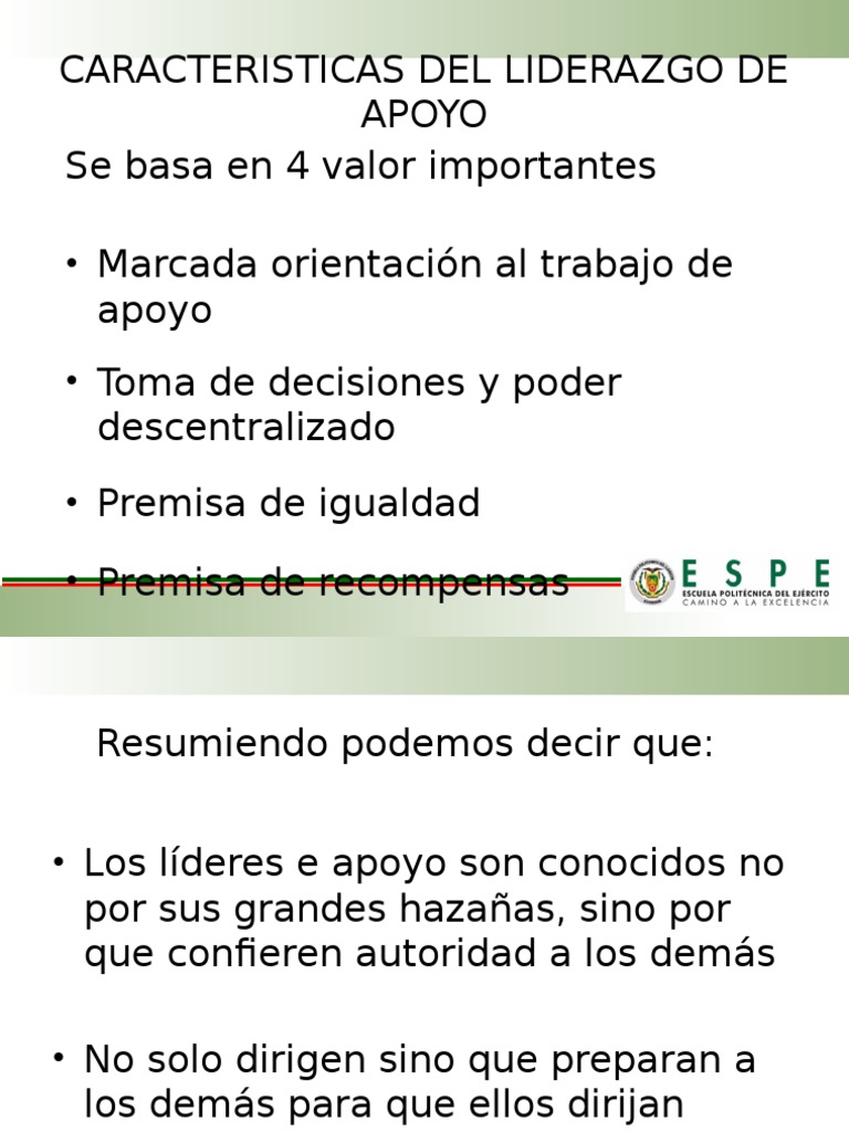 Características Del Liderazgo de Apoyo | PDF
