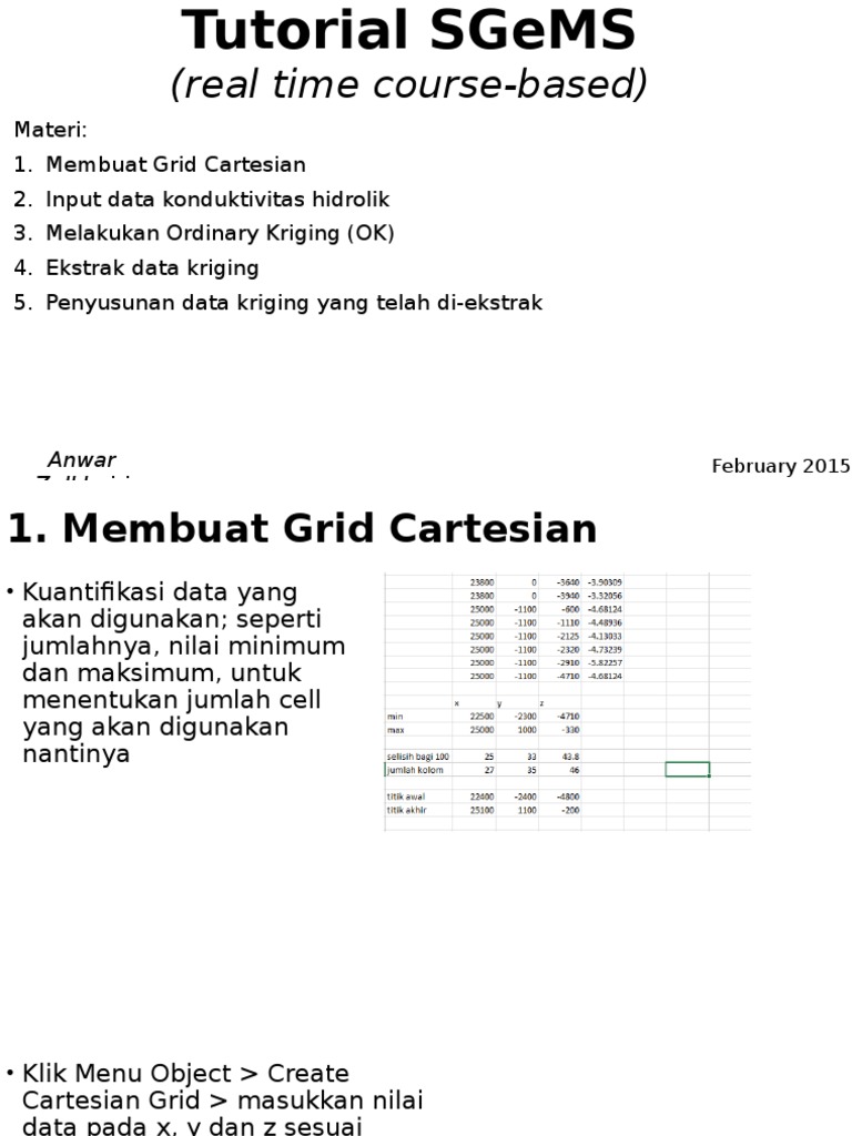 Langkah-langkah Kriging dan Input Data Hasil Kriging ke ModFlow ...