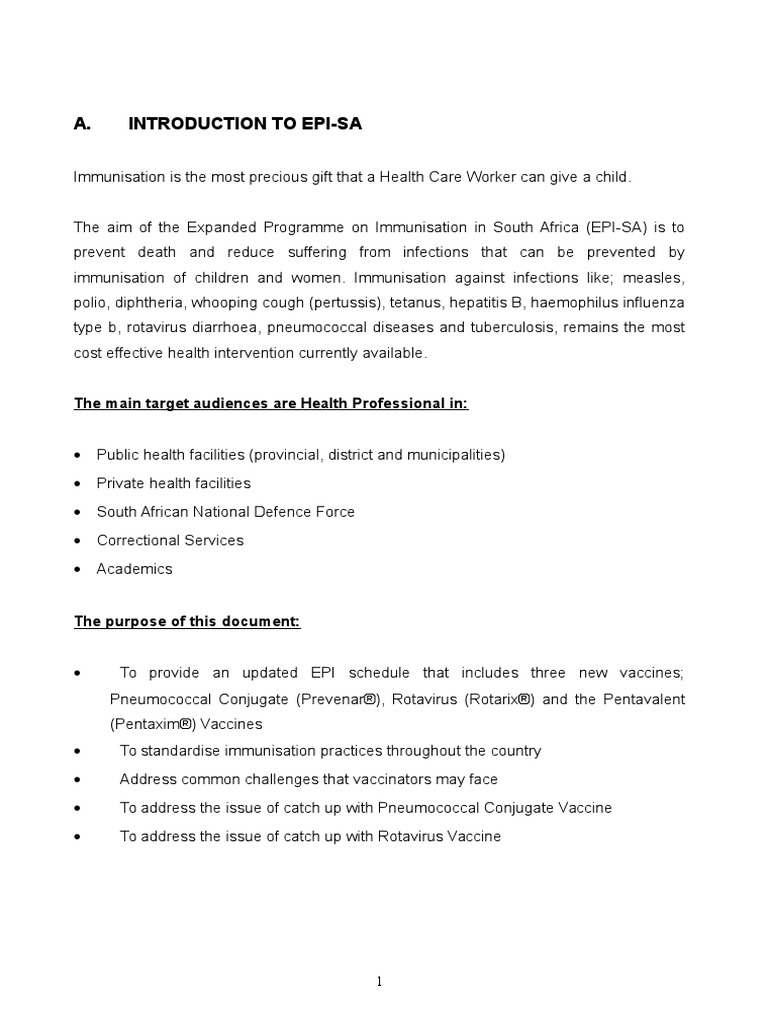 EPI Vaccines Revised Oct 2010 | PDF | Vaccines | Clinical Medicine