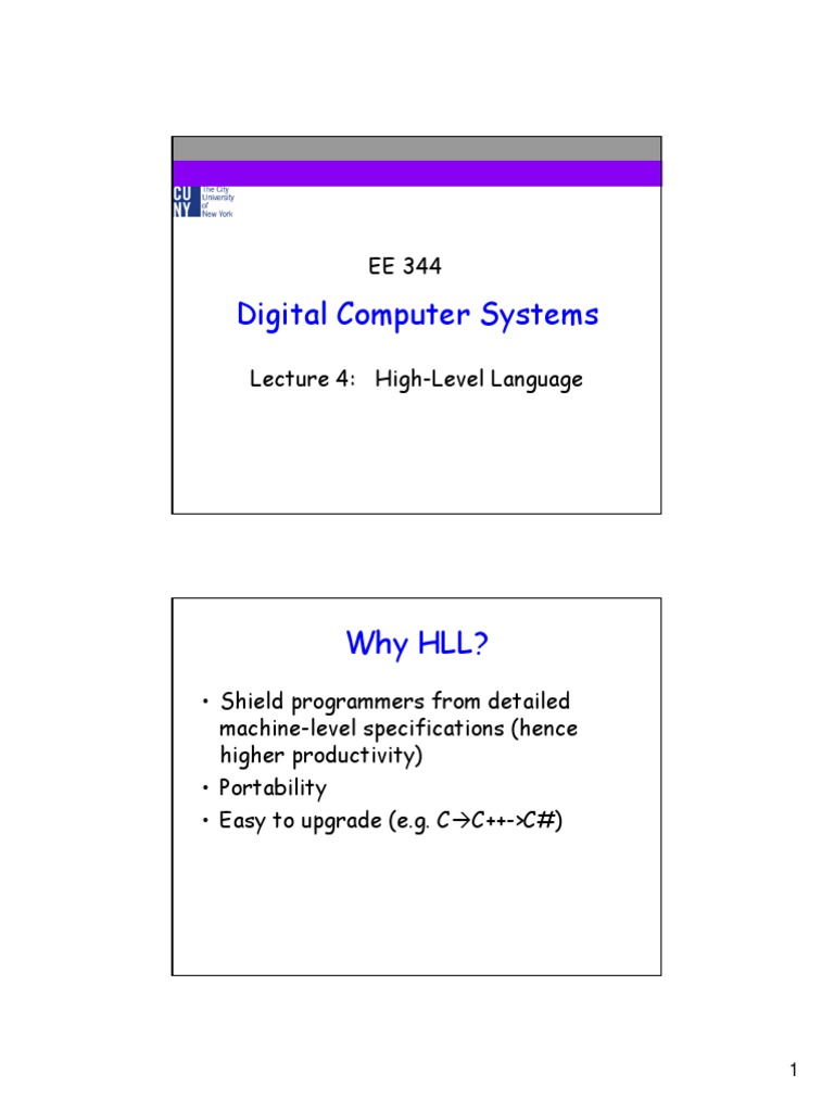 Digital Computer Systems Lecture 4 | PDF | Subroutine | Variable (Computer Science)