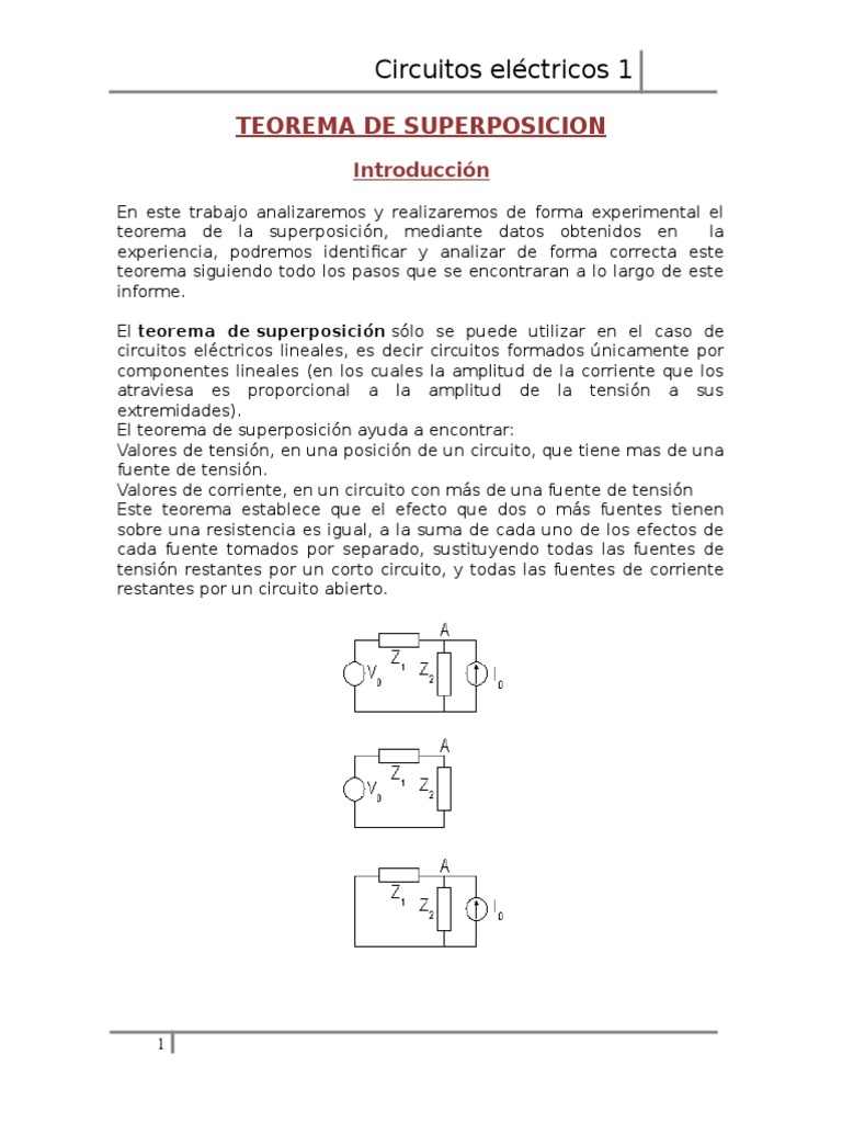 Inform Final de Teorema D Superposicion | PDF | Red eléctrica | voltaje
