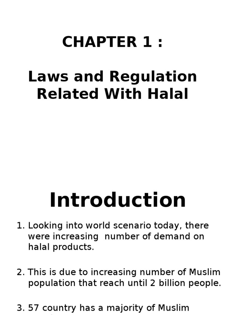 CHAPTER 1 (Halal Laws and Regulation) | PDF | Consumer Protection ...