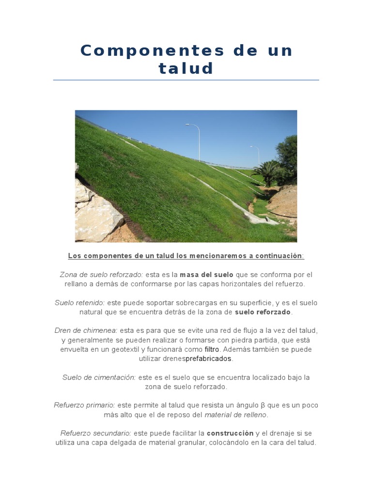 Componentes de un Talud | PDF | Tecnología