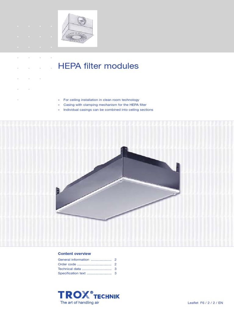 HEPA Filter Modules: Content Overview | PDF | Industries | Chemistry