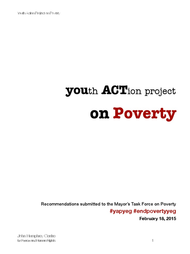Youth Action Project On Poverty: Report To Mayor's Task Force | PDF ...