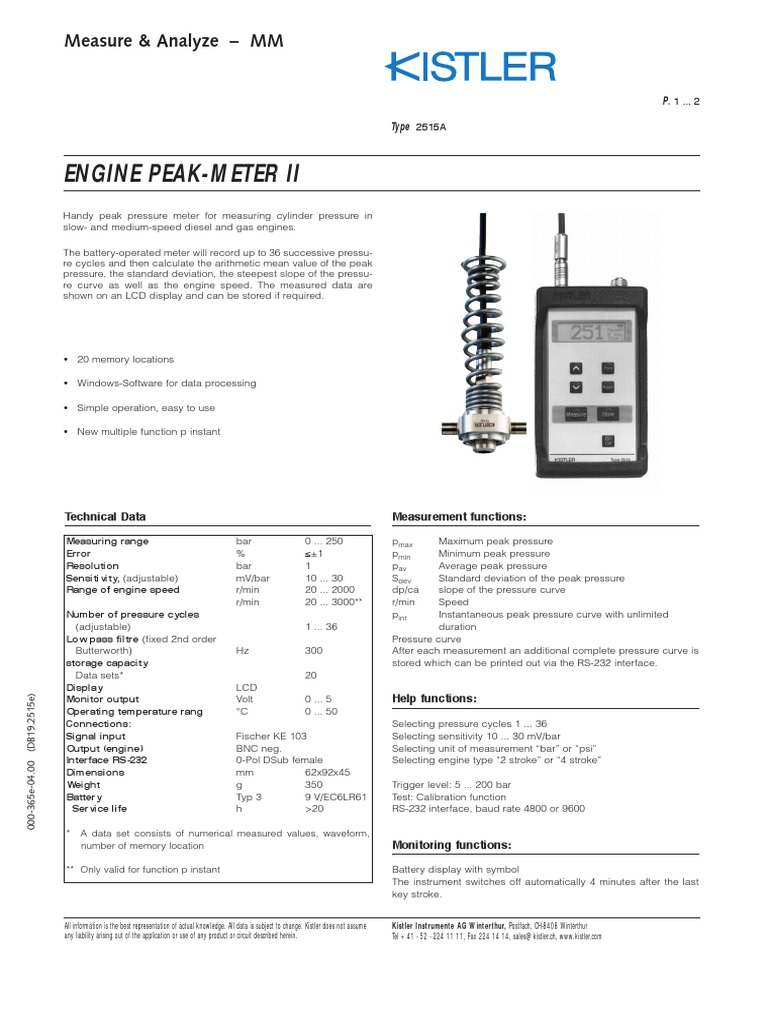 Engine Peak-Meter 2515A Overview | PDF | Sensor | Engines