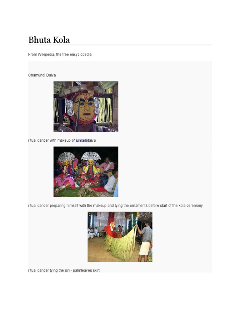Tulu Nadu's Bhuta Kola Ritual | PDF