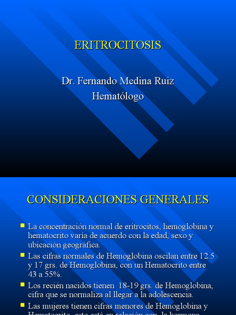 ERITROCITOSIS | PDF | Sangre | Anemia