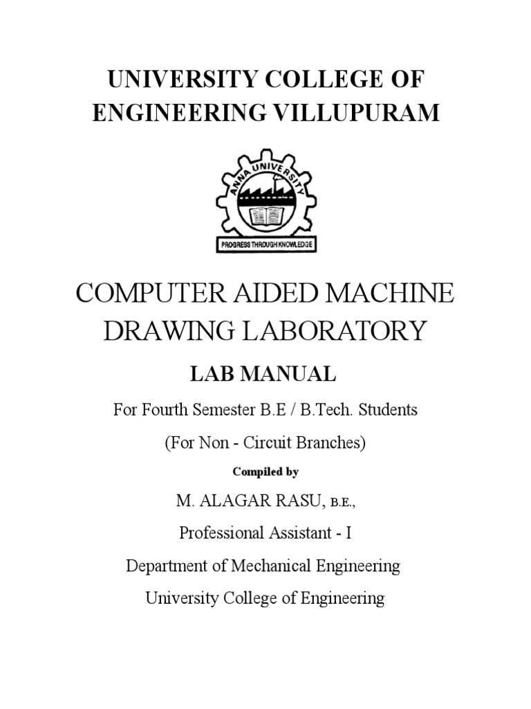Computer Aided Machine Drawing Lab Manual | PDF | Rivet | Screw