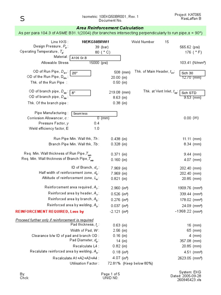 Area Reinforcement Calculator | PDF | Pipe (Fluid Conveyance ...