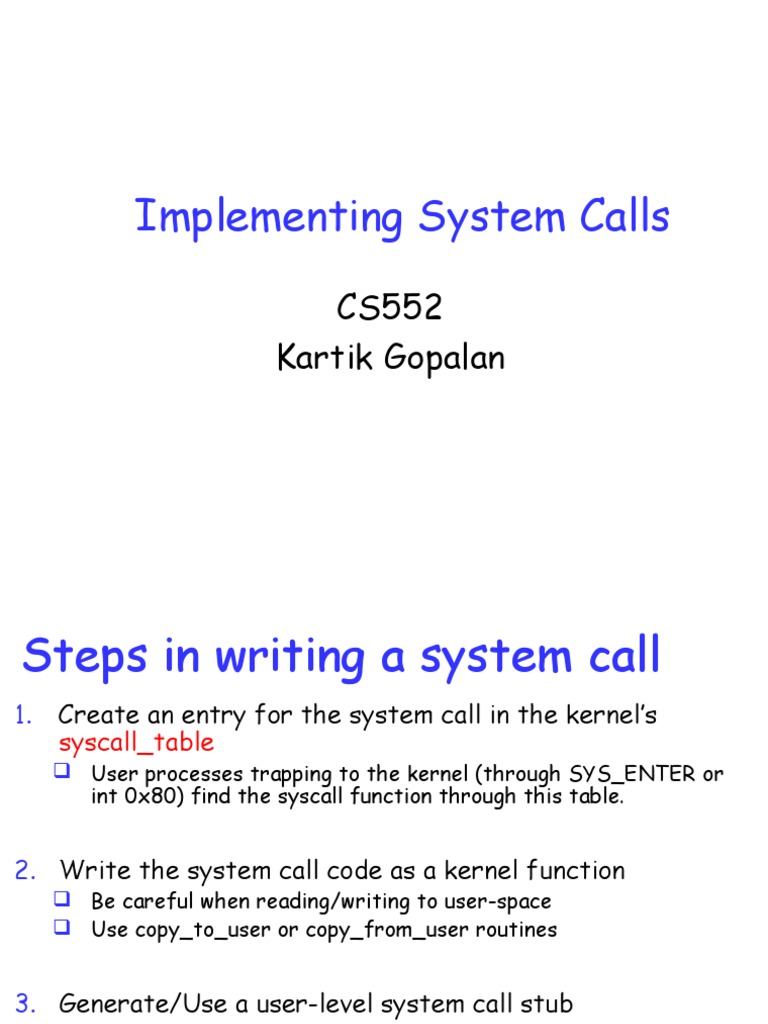 Implementing a New System Call in Linux: A Step-by-Step Guide | PDF | Software Development ...