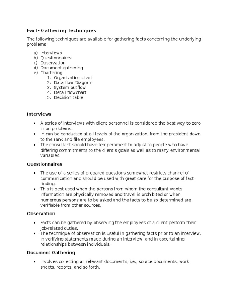 Fact-Gathering Techniques: Interviews | PDF | Causality | Correlation ...