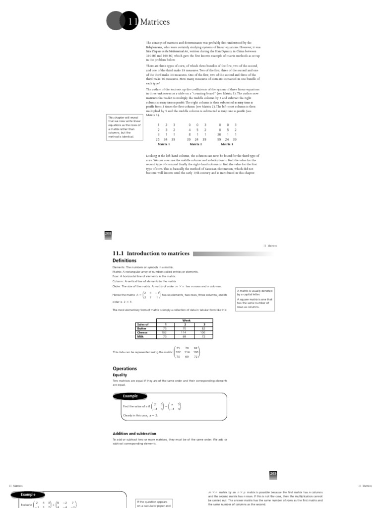 Matrices: Nine Chapters On The Mathematical Art, Written During The Han ...