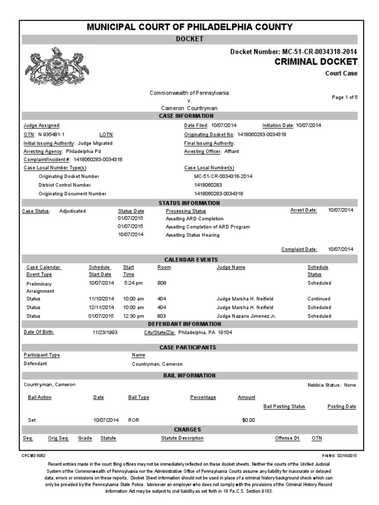 Commonwealth of Pennsylvania v. Cameron Countryman | PDF | Criminal ...
