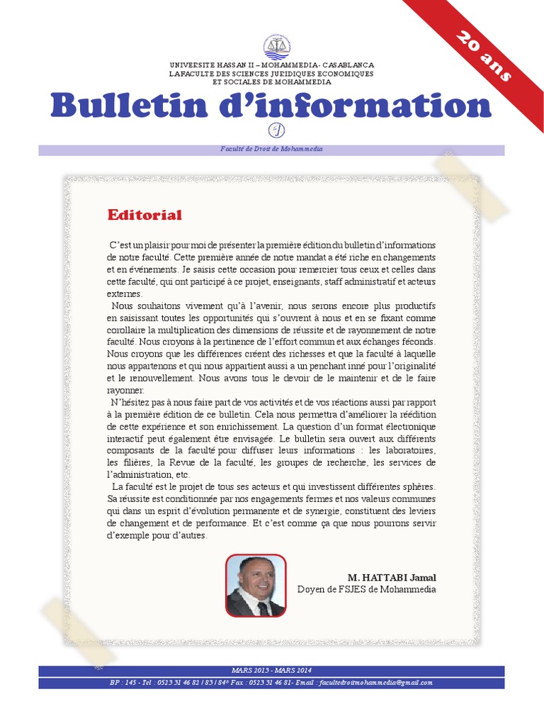 Bulletins D Information 1 FR | PDF | Maroc | Université