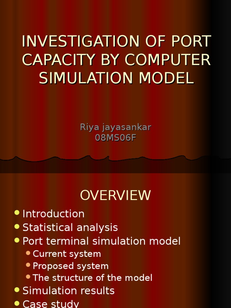 Investigation of Port Capacity by Computer Simulation Model | PDF ...