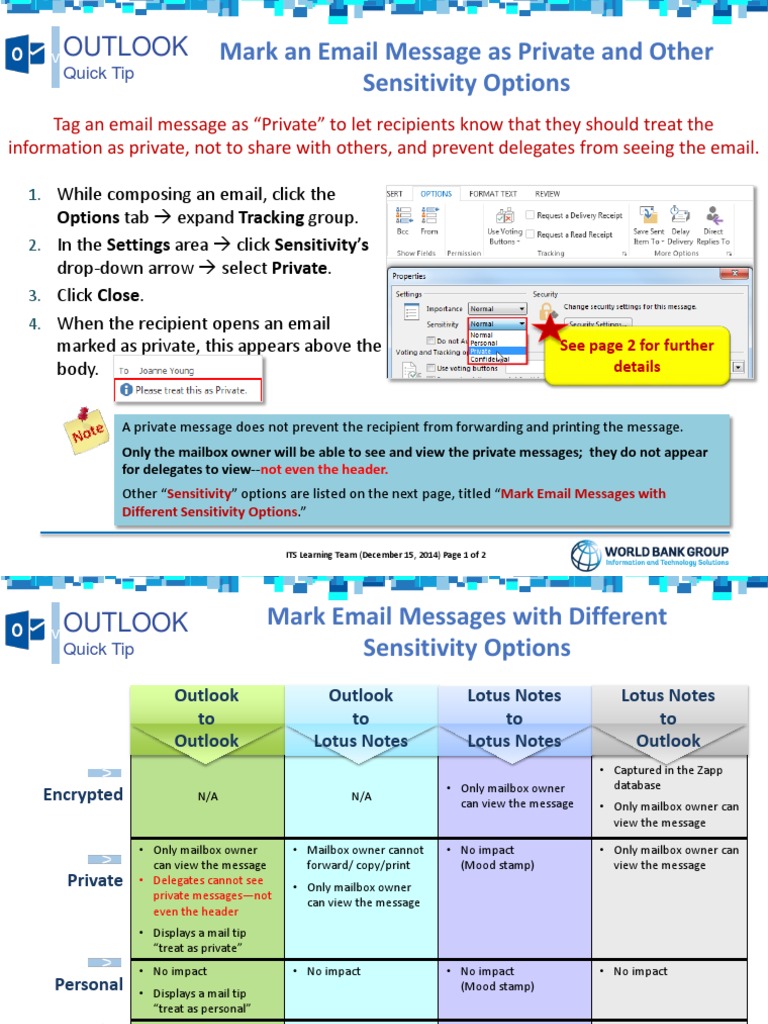 Marking Email Messages with Different Sensitivity Options in Outlook ...