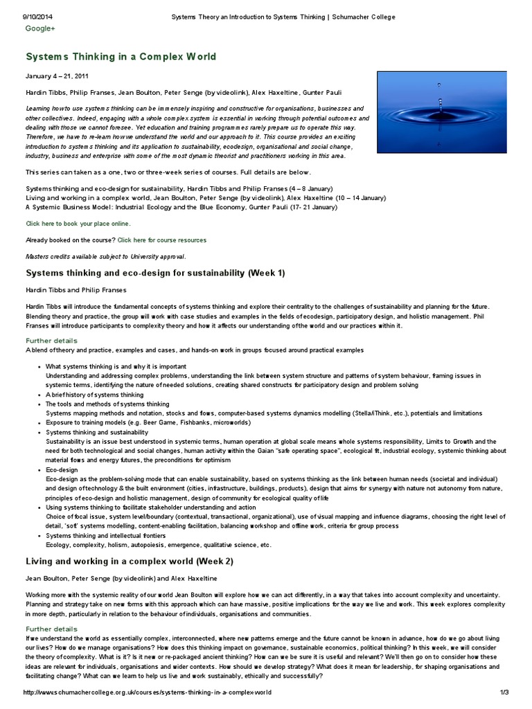 Introduction to Systems Thinking Course | PDF | Systems Thinking ...