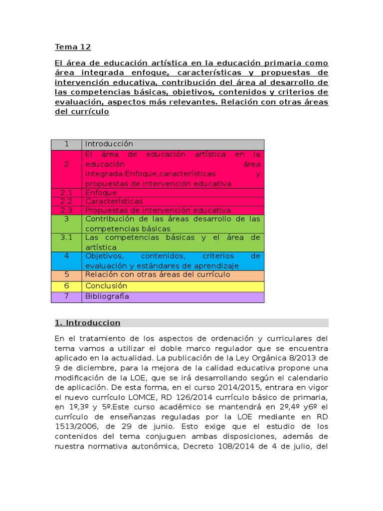Educación Artística en Primaria | PDF | Educación en artes visuales ...