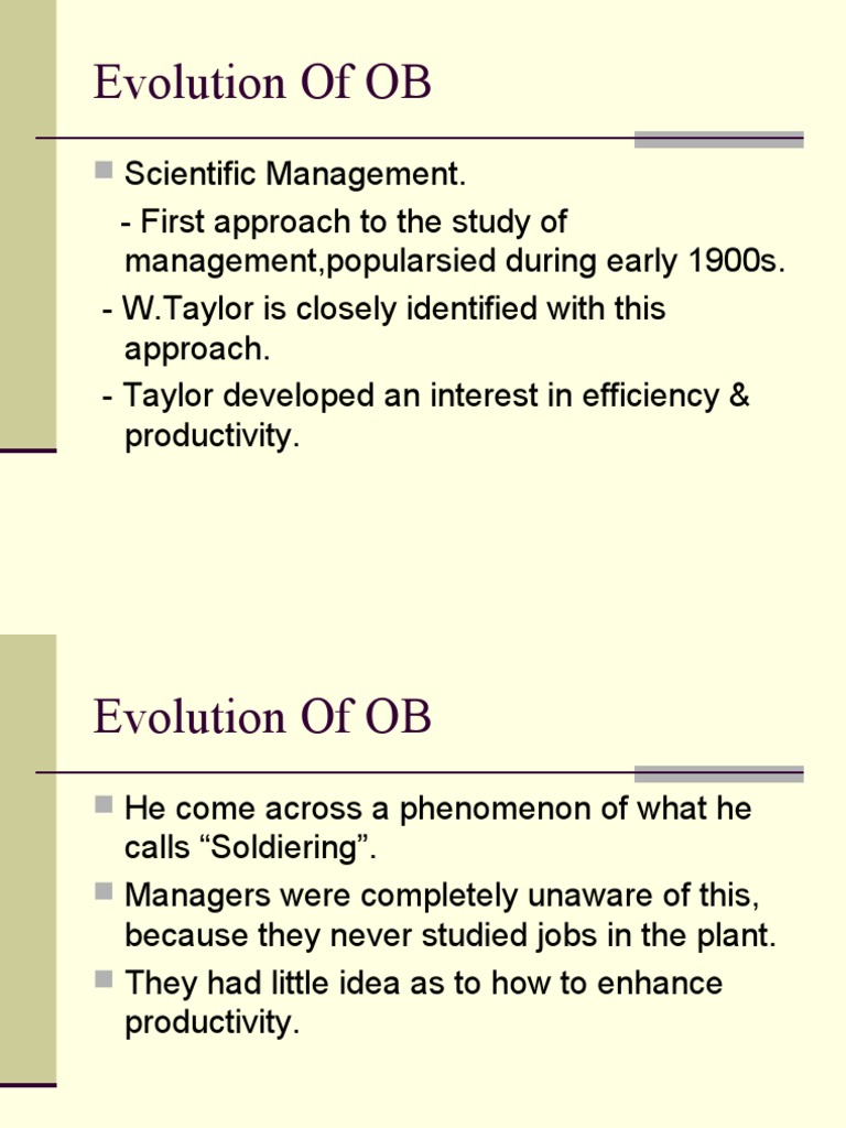 Evolution of OB | PDF | Employment | Labor