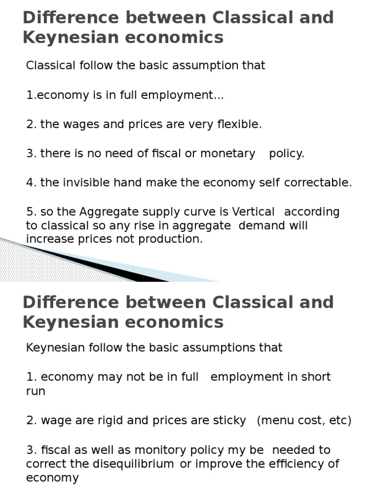 Classical vs Keynesian Economics Explained | PDF | Full Employment ...