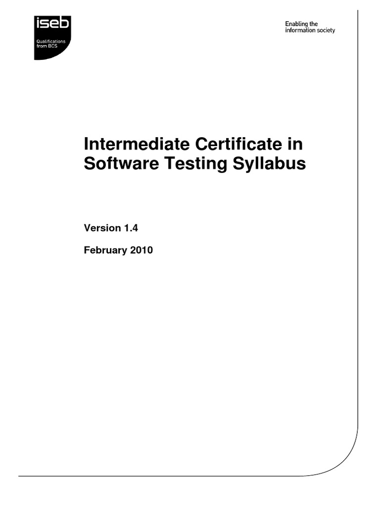 ISEB Intermediate Syllabus | PDF | Software Testing | Software ...
