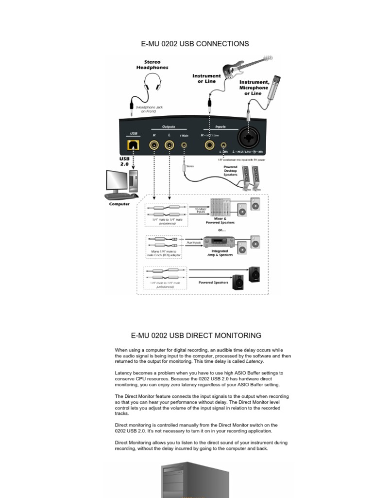 E-MU - 0202 - USB - Connections EN PDF | PDF