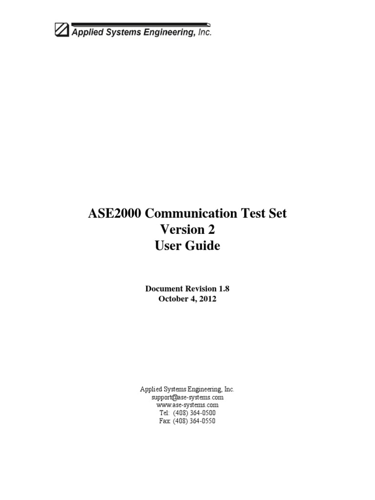 ASE2000 V2 User Guide | PDF | Communications Protocols | Microsoft Windows