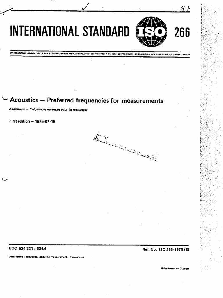 ISO 266 Preferred Frequencies For Measurements | PDF