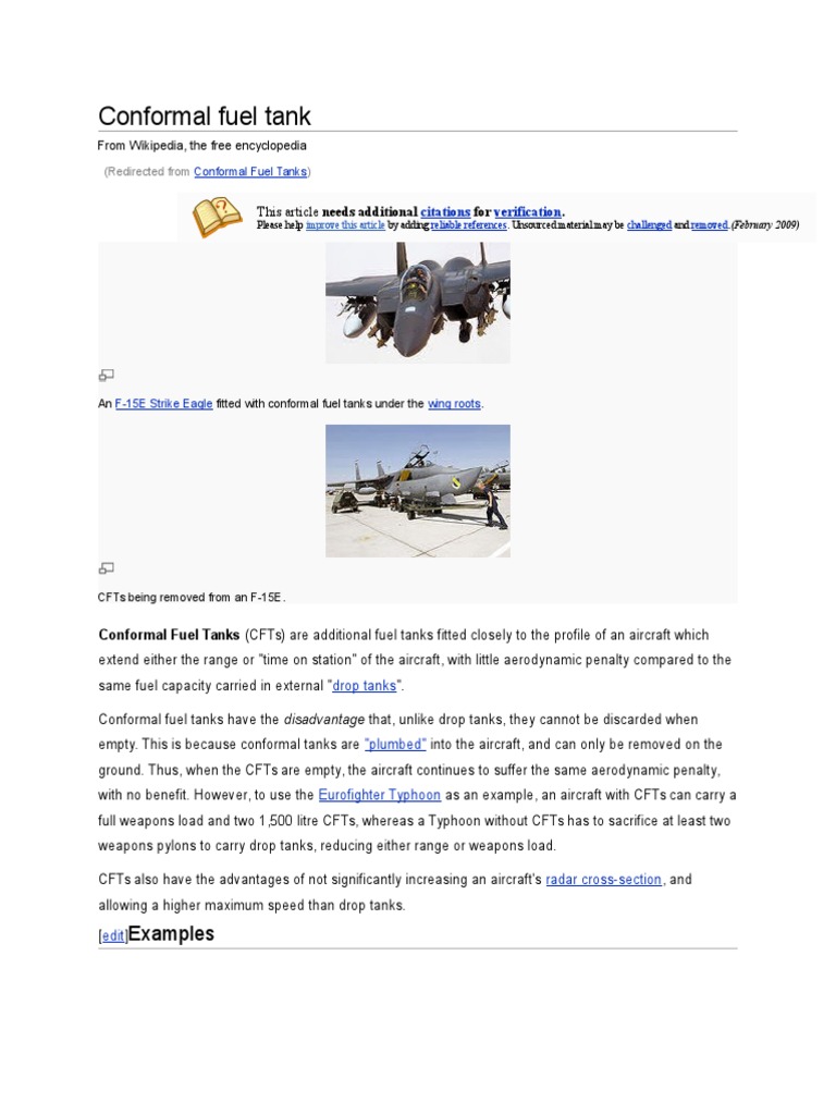 Aircraft Conformal Fuel Tanks | PDF