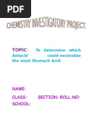 Antacids Investigatory Project of Class 12 | PDF | Materials | Chemical ...
