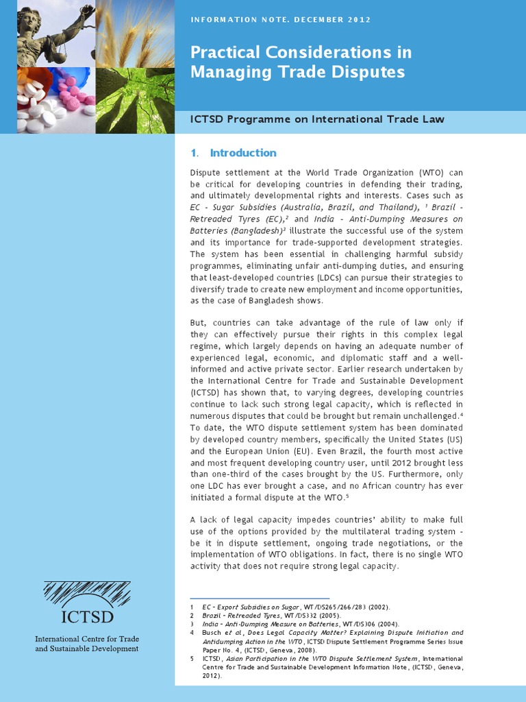 Practical Considerations in Managing Trade Disputes | PDF | World Trade ...