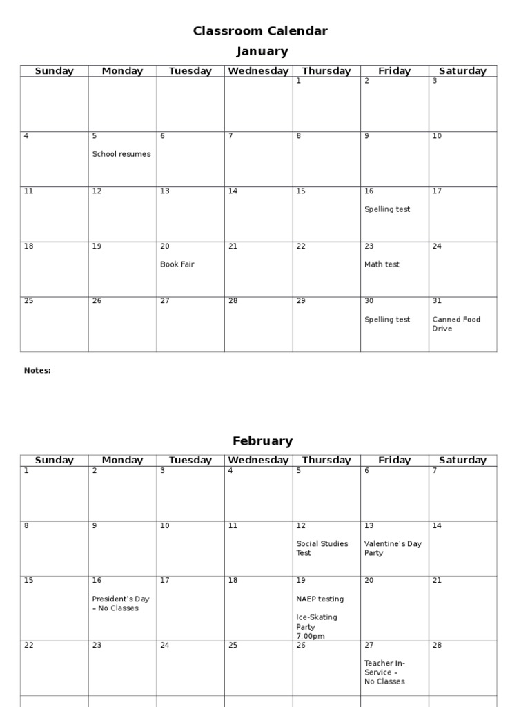 Classroom Events Calendar 2024 | PDF | Art