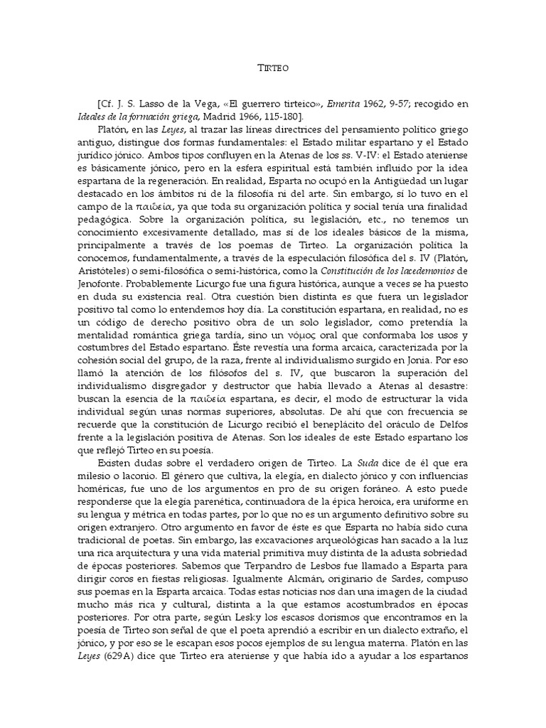 Textos Griegos II - Tema 10 - Introducción a Tirteo | Esparta | Ciencia ...