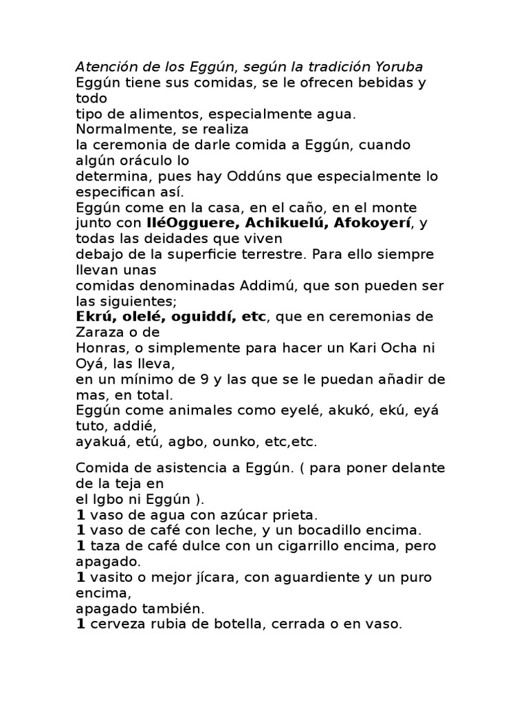 Atención de Los Eggún | PDF