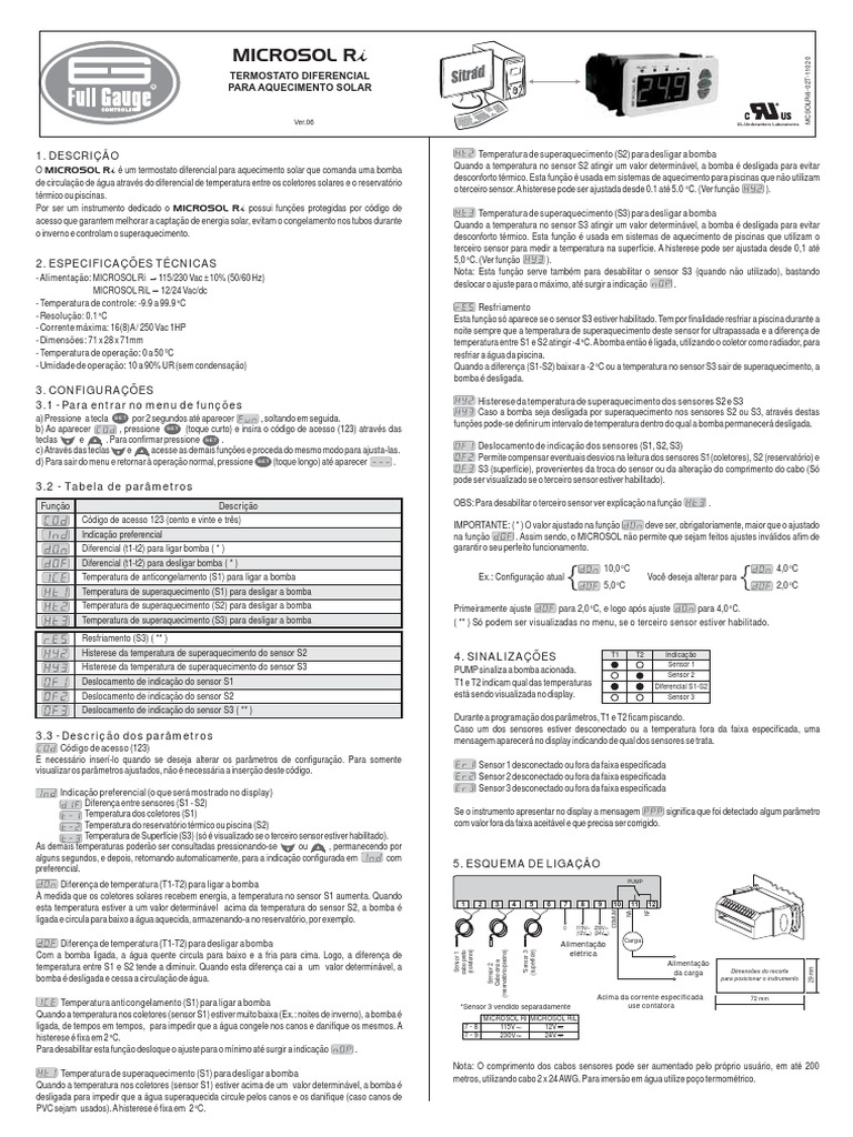 Manual Microsol Ri | PDF | Temperatura | Energia solar
