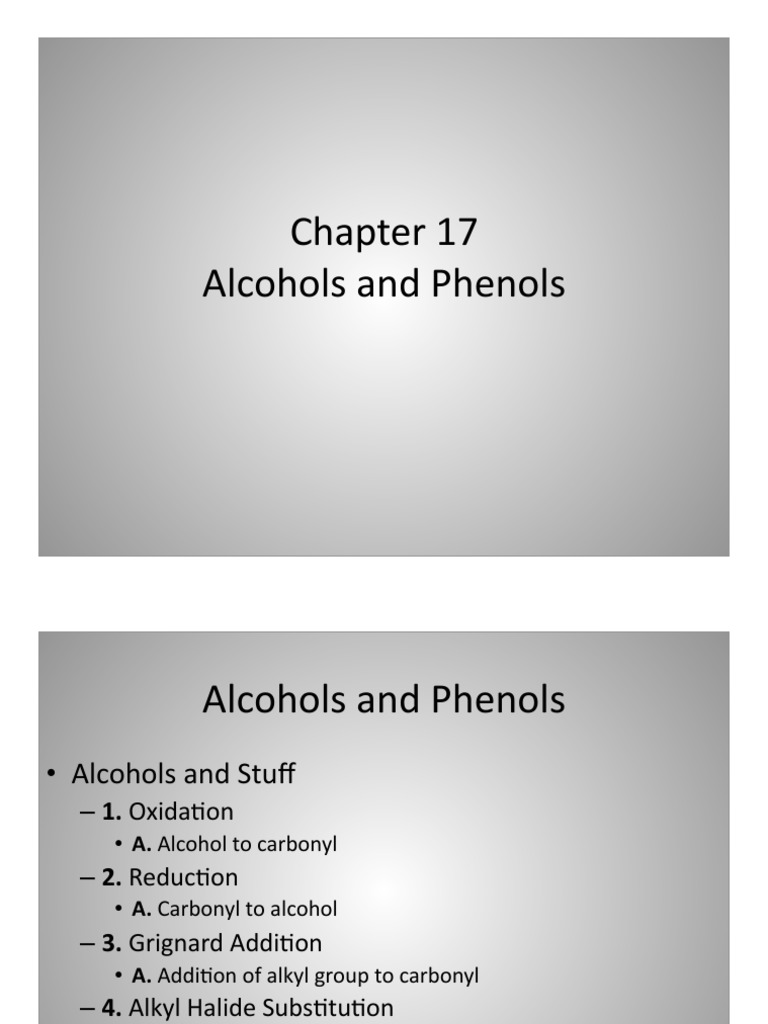 Alcohols and Phenols | PDF | Alcohol | Ester