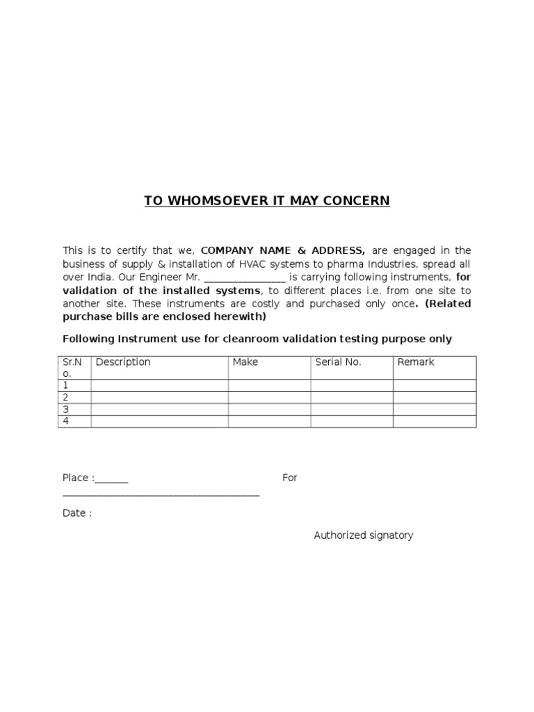 Letter For Instrument Carry Purpose | PDF | Business | Computers