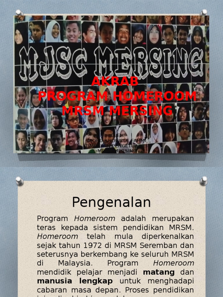 Akrab Homeroom MRSM Mersing | PDF