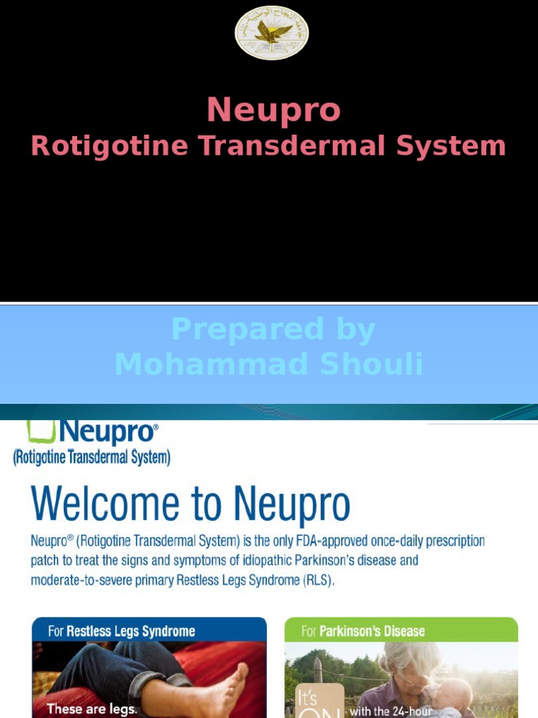 Neupro Patch for RLS Relief | PDF | Drugs Acting On The Nervous System ...